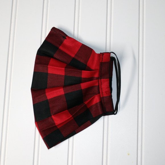Hand Crafted | Accessories | Handmade Cloth Red Buffalo Plaid Face Mask ...